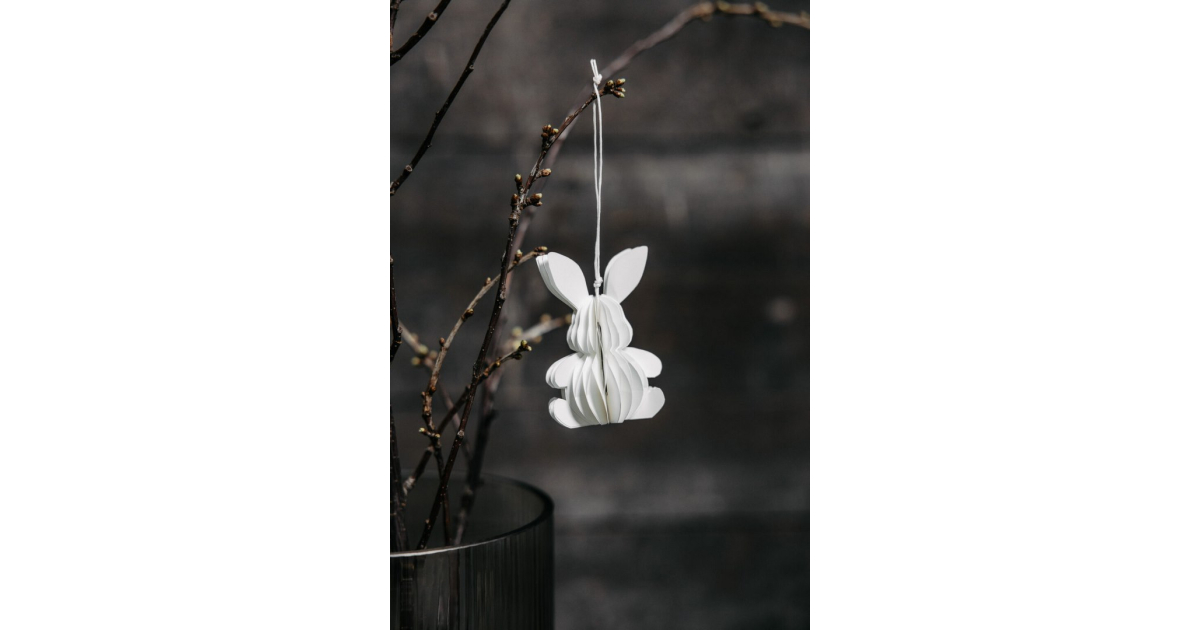 Veľkonočná papierová dekorácia zajačik Nils White | Elarte